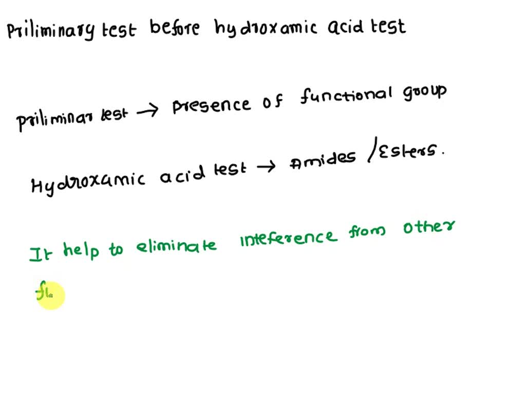 SOLVED: Why is it necessary tO perform preliminary test on the sample ...