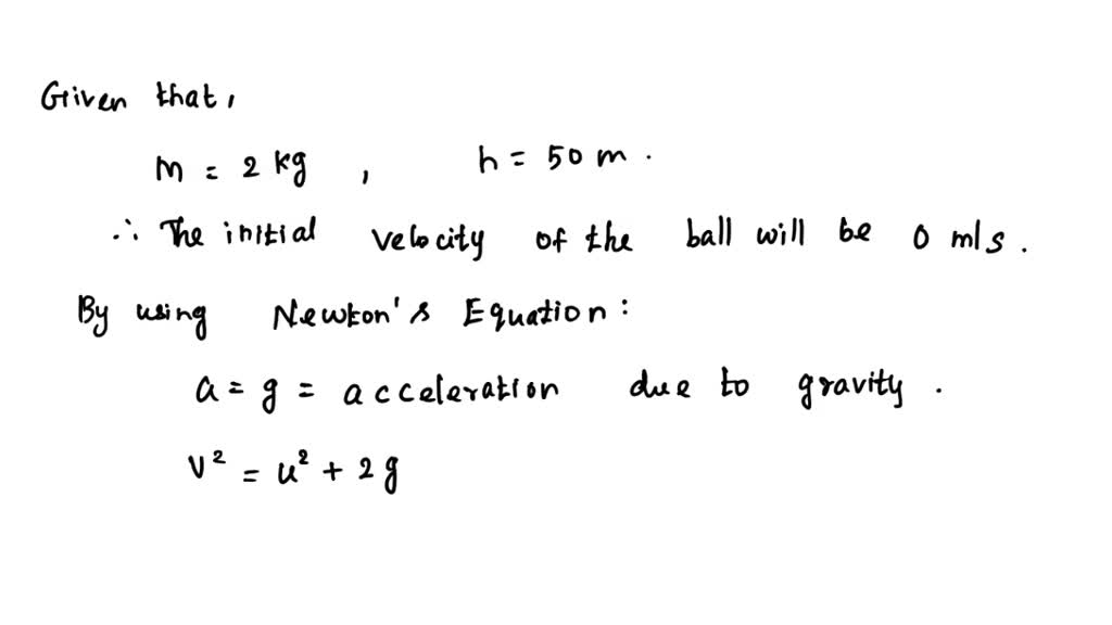 SOLVED: Q2. A mass of m kilograms falls from a stationary balloon at ...