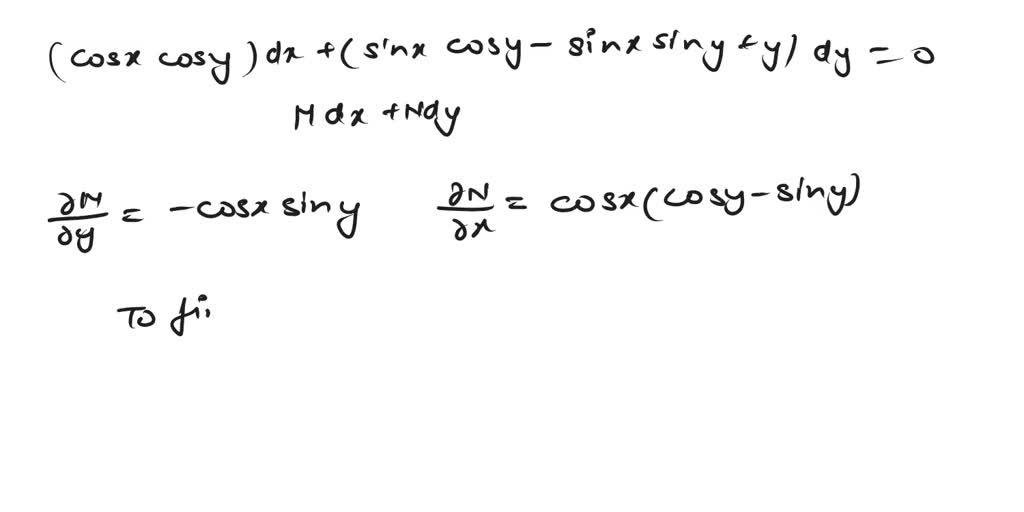 SOLVED: Ye cos 13. Solve the differential equation y = (Hint ...