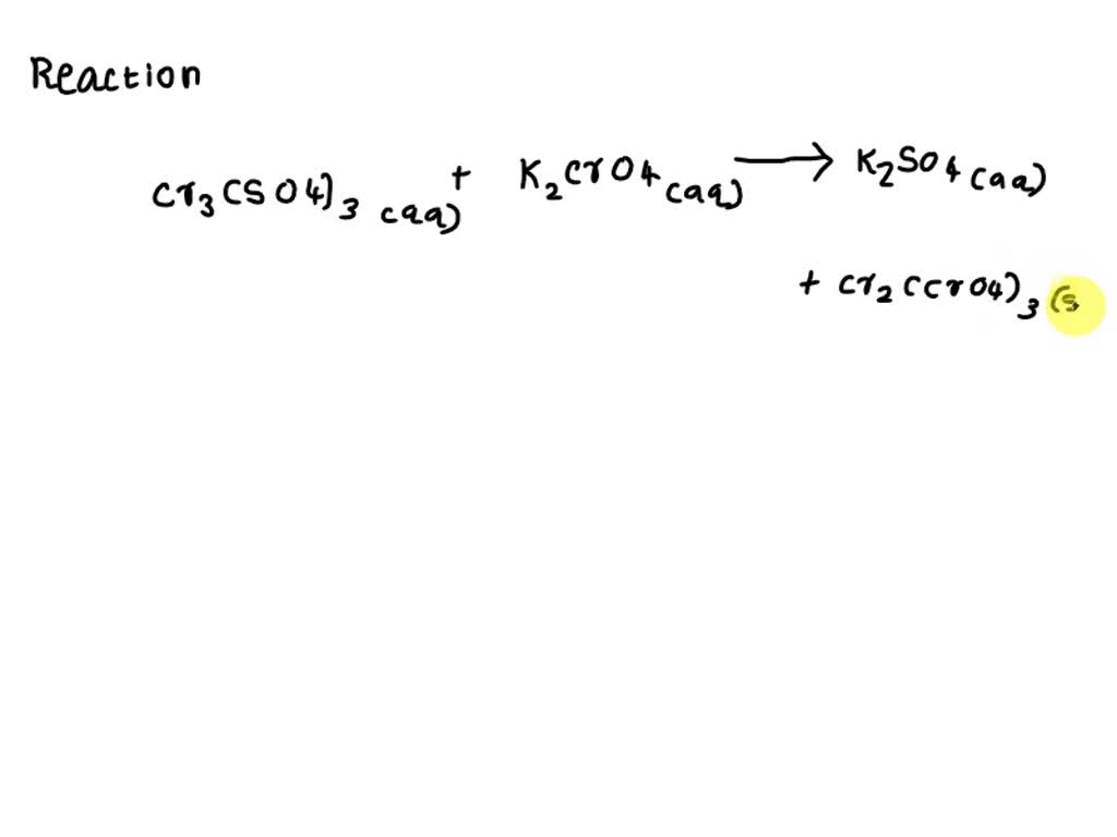 SOLVED: 1. A precipitation reaction occurs between chromium (III ...