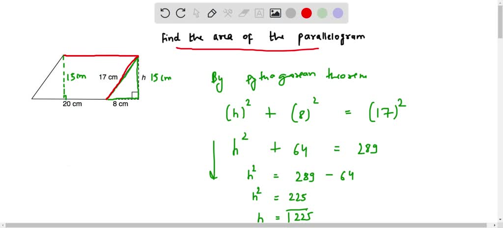 SOLVED: 'the area of the parallelogram is 8 cm and height is 5 ...
