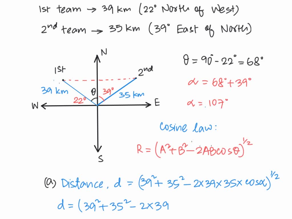 SOLVED: Two geological field teams are working in a remote area. A ...