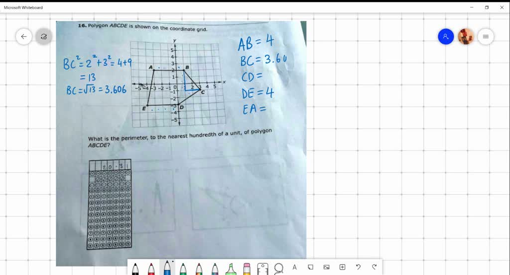 SOLVED: 16. Polygon ABCDE IS shown on the coordinate grid hundredth of unit, of polygon What Is ...