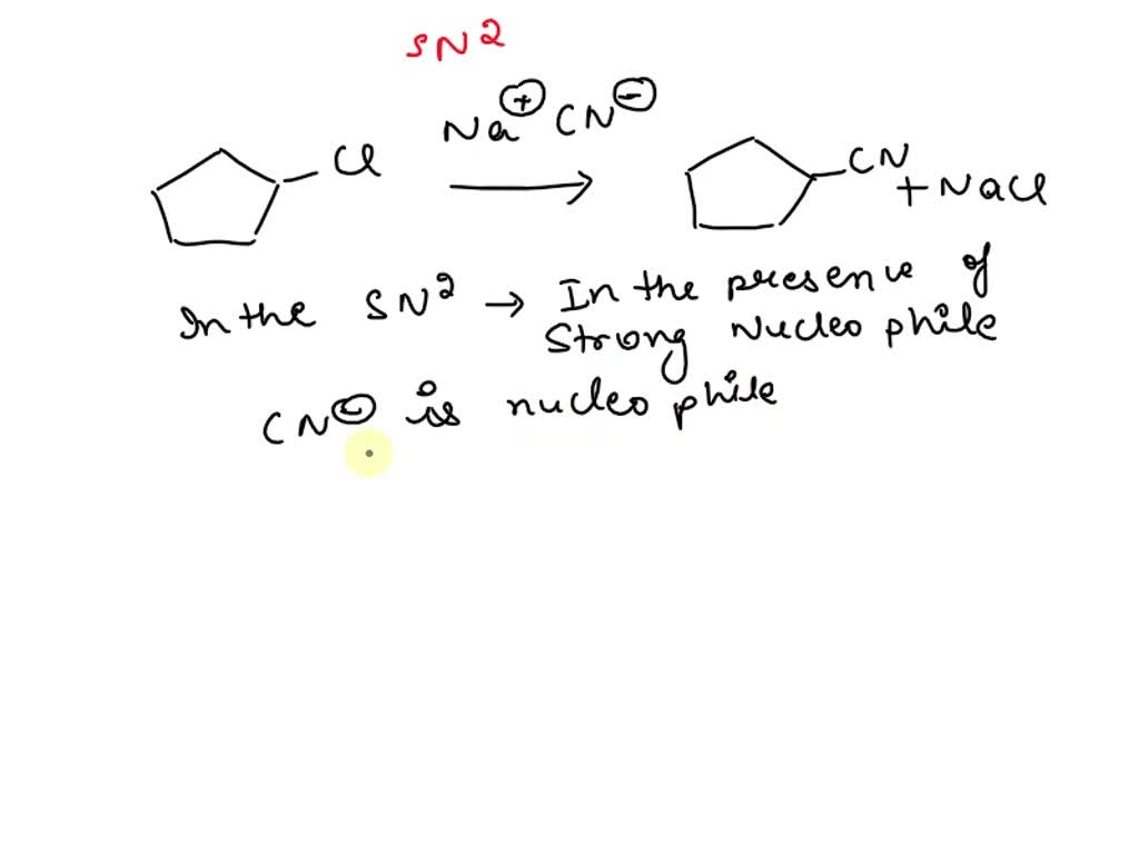 SOLVED: Which choice shows the correct curved arrow mechanism for the given SN2 reaction? CN- CN ...