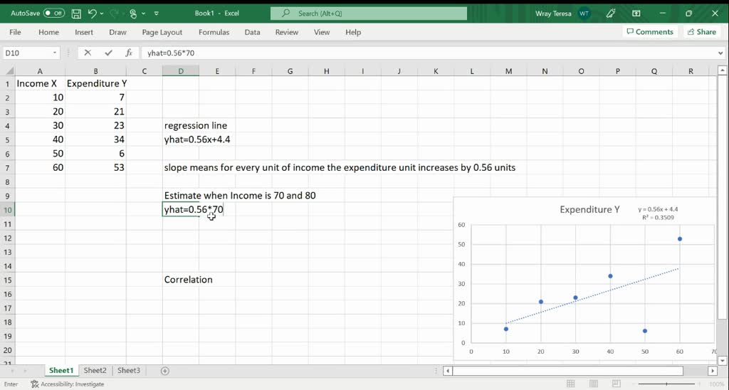SOLVED: Use the least squares formulas (linear regression) to calculate ...