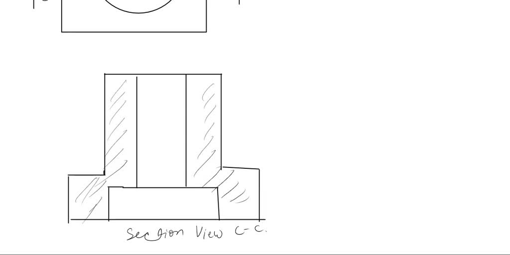 SOLVED: Draw the section view and dimension it on paper. THE MATERIAL WHICH IS IN THE MIDDLE