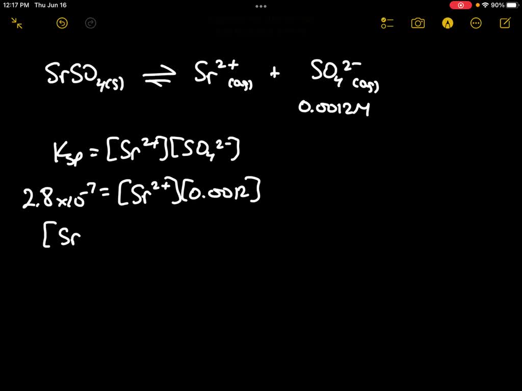 SOLVED: Calculating Ksp If X = [Cs2SO4], which equation can you use to ...