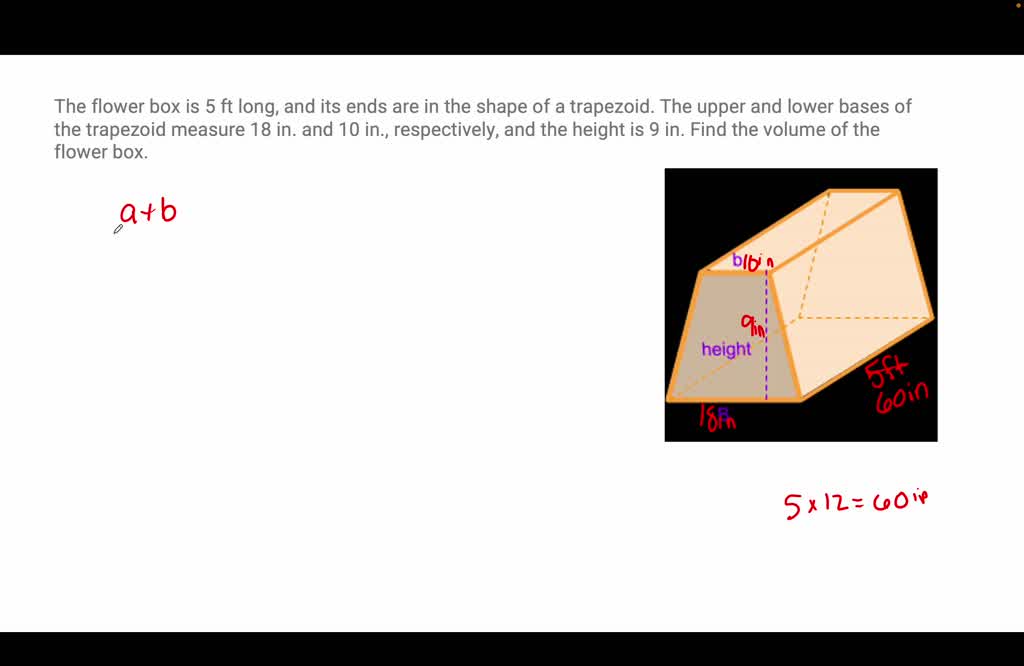 SOLVED: The flower box is long and its ends are the shape of a ...