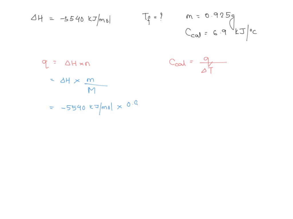 SOLVED: The Î”Hcomb value for anethole is -5540 kJ/mol. Assume 0.925 g ...