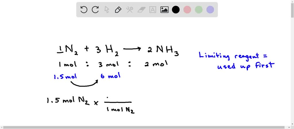 SOLVED: If you have 3 moles of nitrogen (N2) and 10 moles of hydrogen (H2), which compound is ...