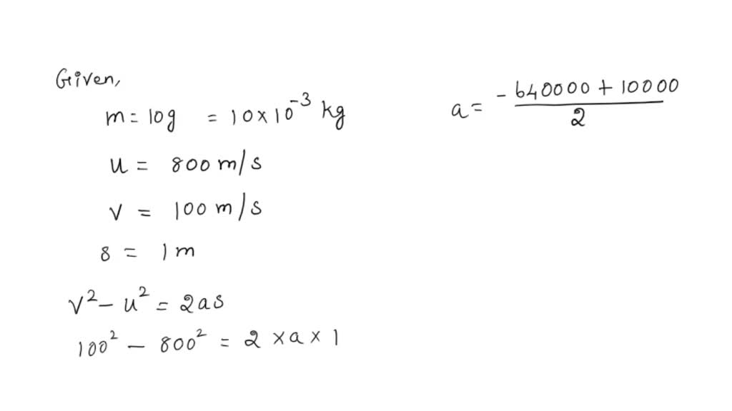 SOLVED: A bullet of mass 10 g and velocity 800 m/s is passed through a ...