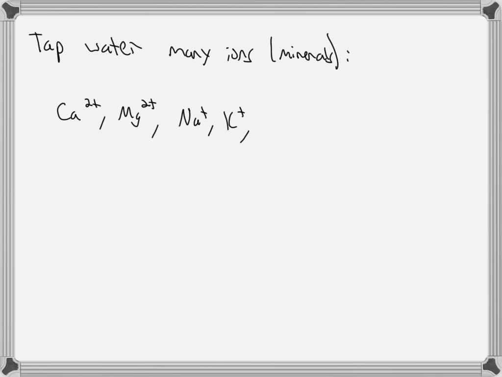 SOLVED: The electrical conductivity of distilled or deionized water is ...