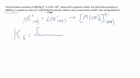 The formation constant of mcn42 is 770 x 1016 where m is a...