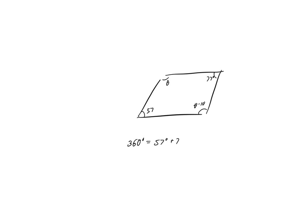 SOLVED: if two angles of a quadrilateral 77 degree and 57 degree and ...