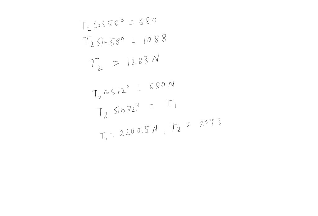 SOLVED: A 680 N weight attached to two ropes, as shown in the figure to ...