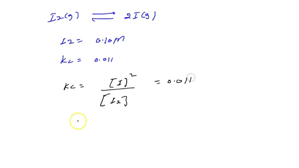 SOLVED: Diatomic iodine [I2] decomposes at high temperature to form I ...