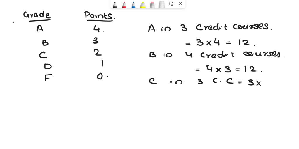 SOLVED: One common system for computing a grade point average (GPA ... SOLVED: One common system for computing a grade point average (GPA ...