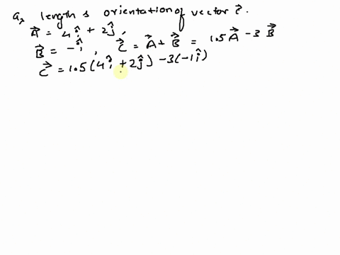 Draw the vector C⃗ = A⃗ + 2B⃗. Only the length and orientation of ...