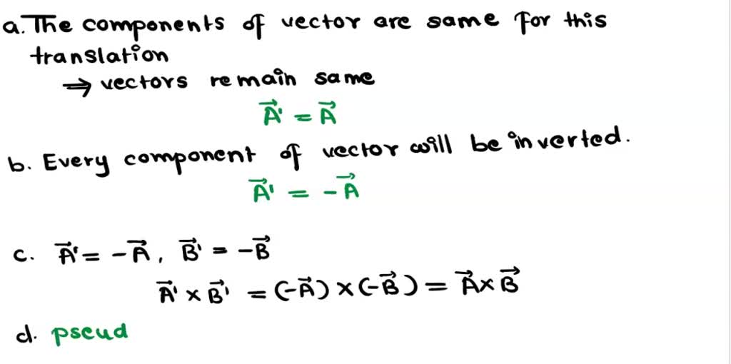 SOLVED: How do the components of vector transform under translation of ...