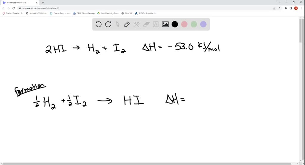 SOLVED: The enthalpy change for the thermochemical equation 2 HI(g ...