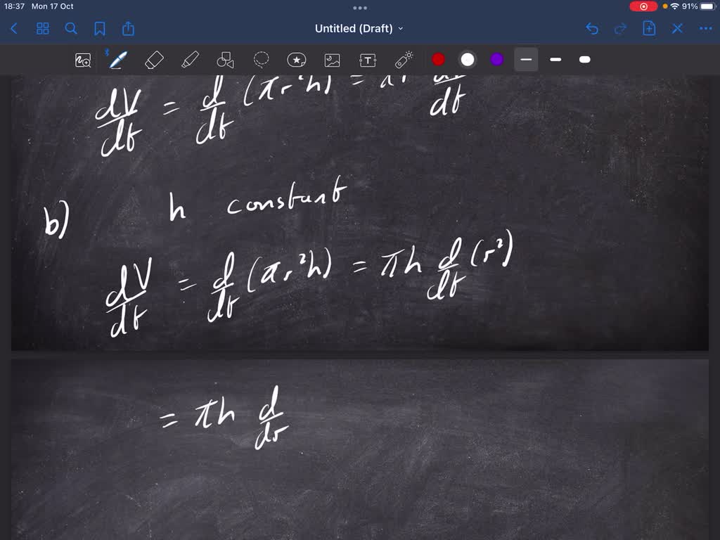 SOLVED: The radius r and height h of a right circular cylinder are ...
