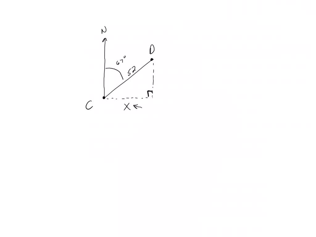 Point C and point D are 52m apart: Point D is at a bearing of 0670 from ...