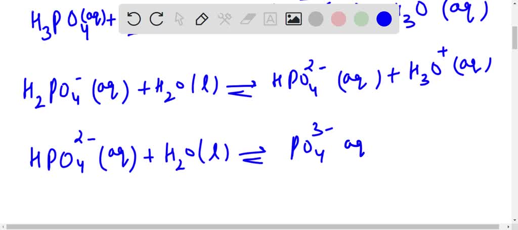 SOLVED: Phosphoric acid 'H,PO 4) dissolved In water; polyprotic acid ...