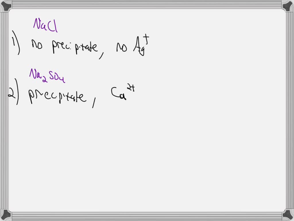 SOLVED: A solution contains one or more of the following ions: Ag+, Ca2 ...