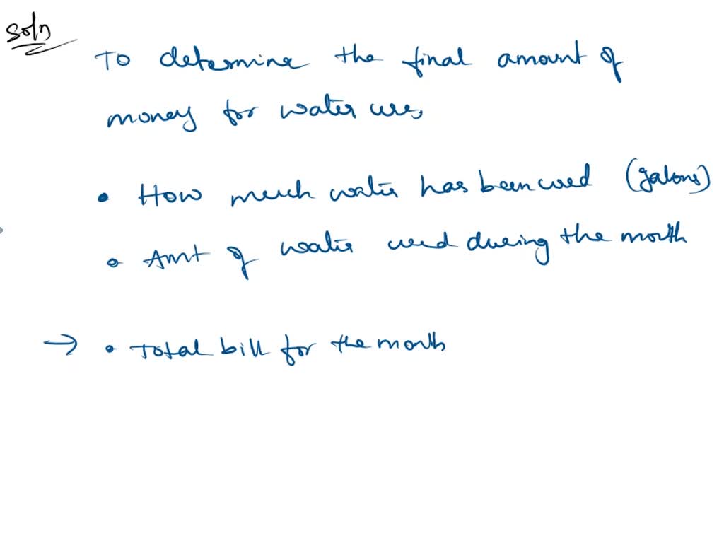 SOLVED: Water Bill Calculation Write a complete C++ program to ...