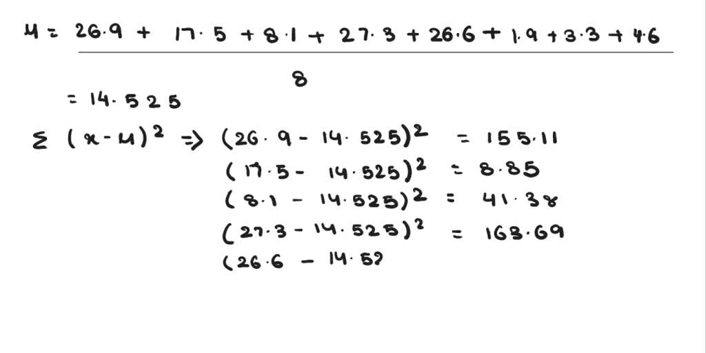 Solved Question 4 Calculate The Standard Deviation And Variance Of The Sample Quantitative Data