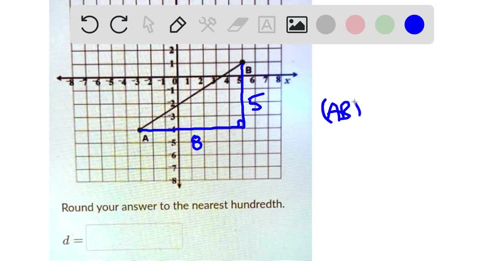 SOLVED: Find the distance between A and B. Round your answer to the ...