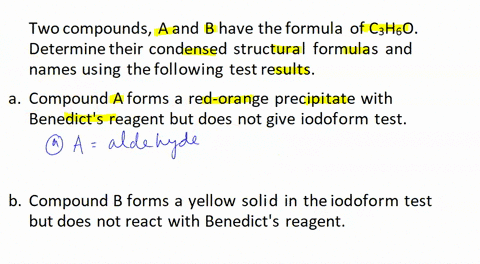 q5 two compounds and b have the formula of c3h6o determine their con ...