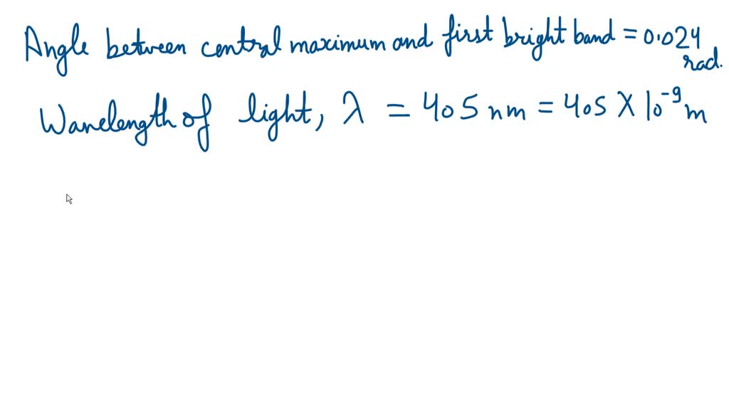 SOLVED: A double slit experiment is illuminated by light of wavelength ...