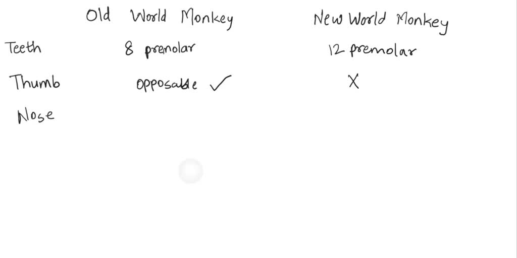 SOLVED: What are some anatomical and behavioral differences between Old ...