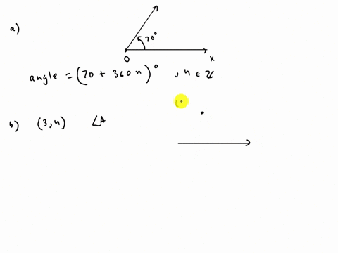 1 which set of angles has the same terminal arm as 70 degrees 2 the ...