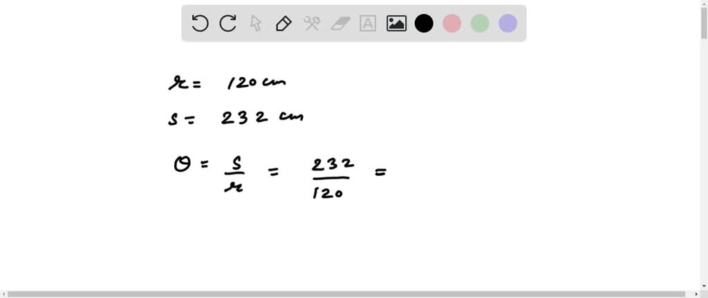 SOLVED: In a circle of radius 120 cm, an arc 232 cm long subtends an ...