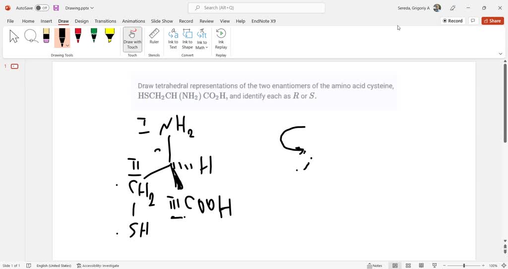 SOLVED: Draw tetrahedral representations of the two enantiomers of the ... SOLVED: Draw tetrahedral representations of the two enantiomers of the ...