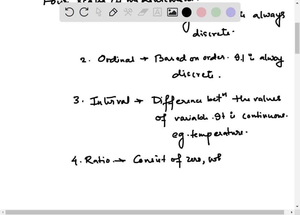 SOLVED: Identify two types of variables and four scales of measurement. How they are related ...