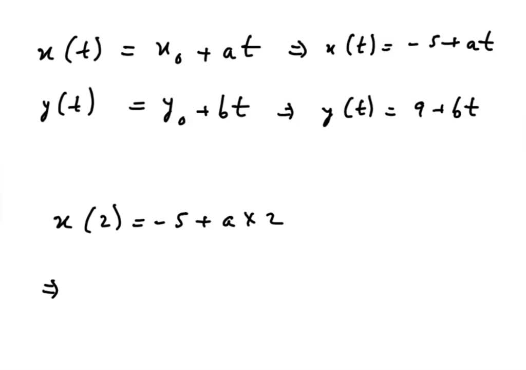 Given the information below, define a set of parametric equations, x(t) and y(t) to model the ...