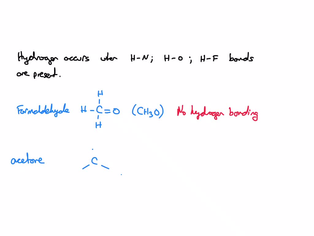 SOLVED: In which of the following can hydrogen bonding occur? Group of ...