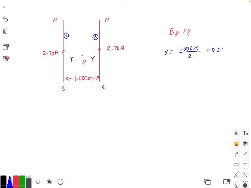 SOLVED: Point P is midway between two long, straight, parallel wires that run north-south in a ...
