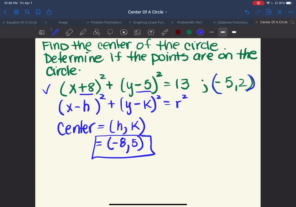 SOLVED: Specify the center and radius of each circle. Also, determine ... SOLVED: Specify the center and radius of each circle. Also, determine ...
