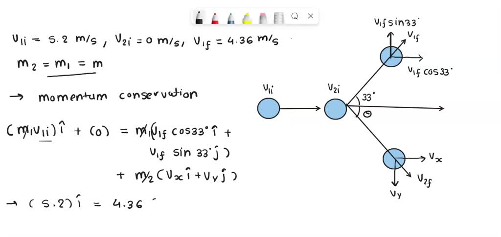 SOLVED: A billiard ball moving at 5.20 m/s strikes a stationary ball of ...