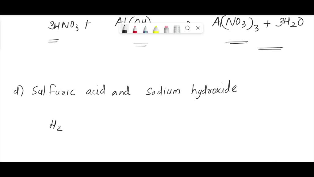 SOLVED: 9 . Write a balanced neutralization reaction between the following acids and bases a ...