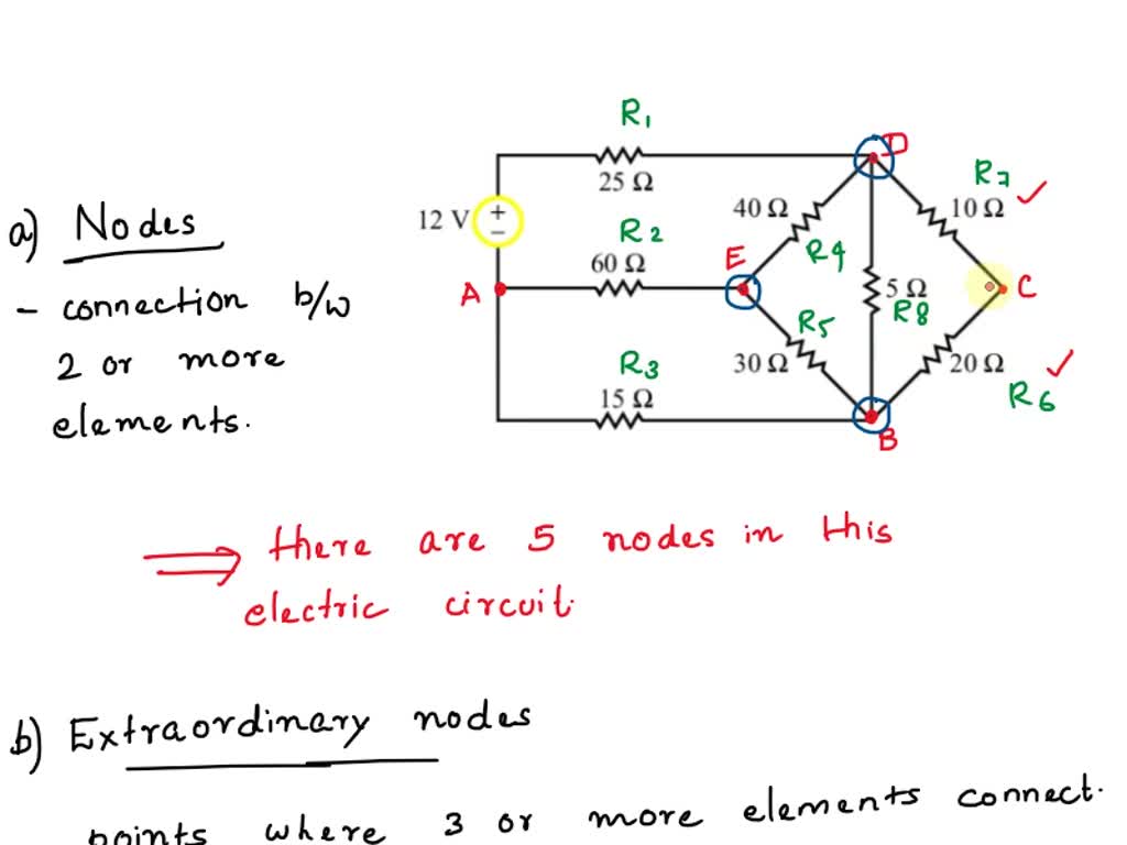 Solved Exercise 145 Identifying Nodes And Series And Parallel Elements For The Circuit