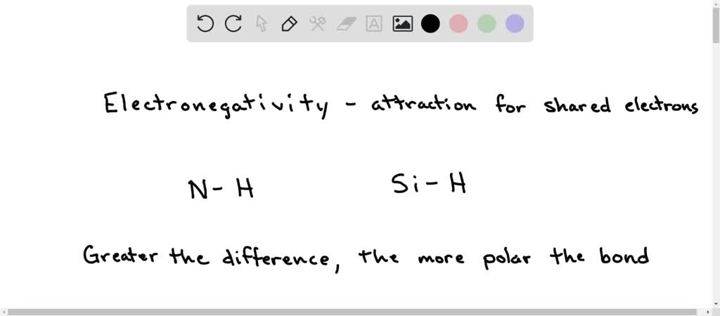 SOLVED: 'Use electronegativity values to determine which bond, the N-H ...