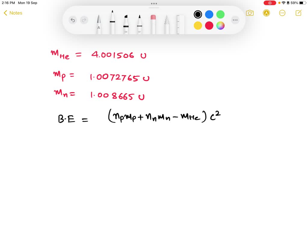 SOLVED: The mass of an alpha particle is 4.001506 amu, where the amu unit is equal to 931.5 MeV ...