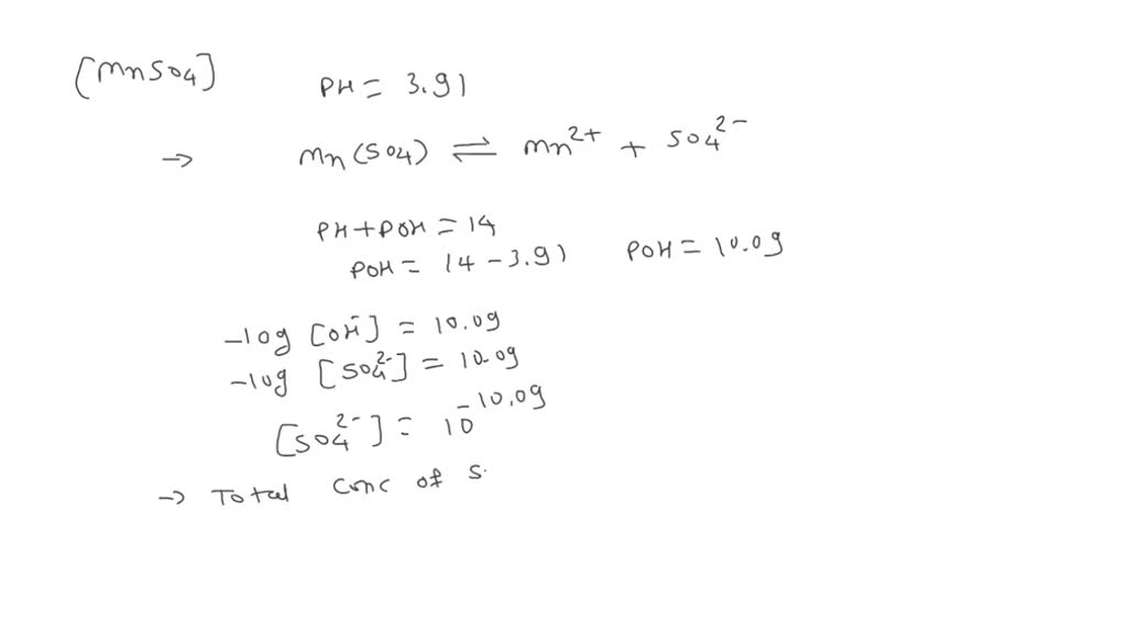 SOLVED: 8. Calculate the solubility product constant for manganese(II ...