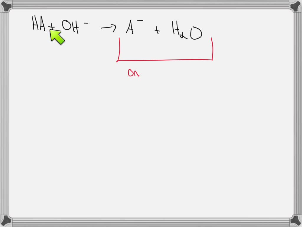 SOLVED: The following drawings represent solutions at various stages of the titration of a weak ...