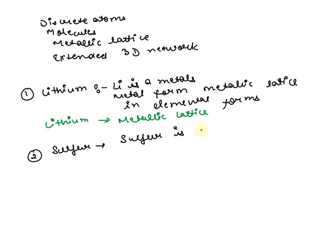 SOLVED: Use the following key to classify each of the elements below in ...
